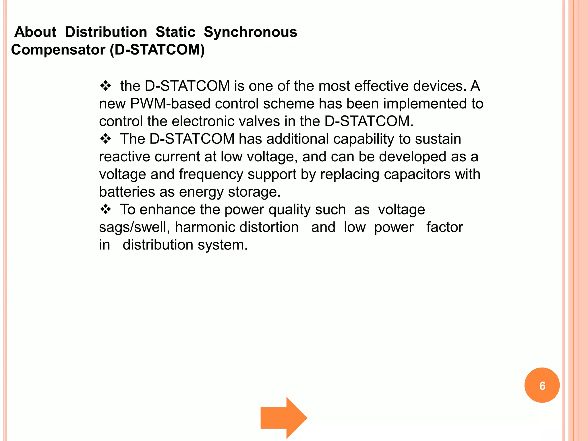 power quality improvement in distrution system using D statcom | PPTX