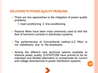 power quality improvement in distrution system using D statcom | PPTX
