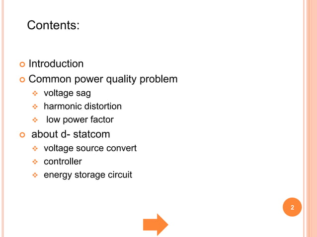 power quality improvement in distrution system using D statcom | PPTX
