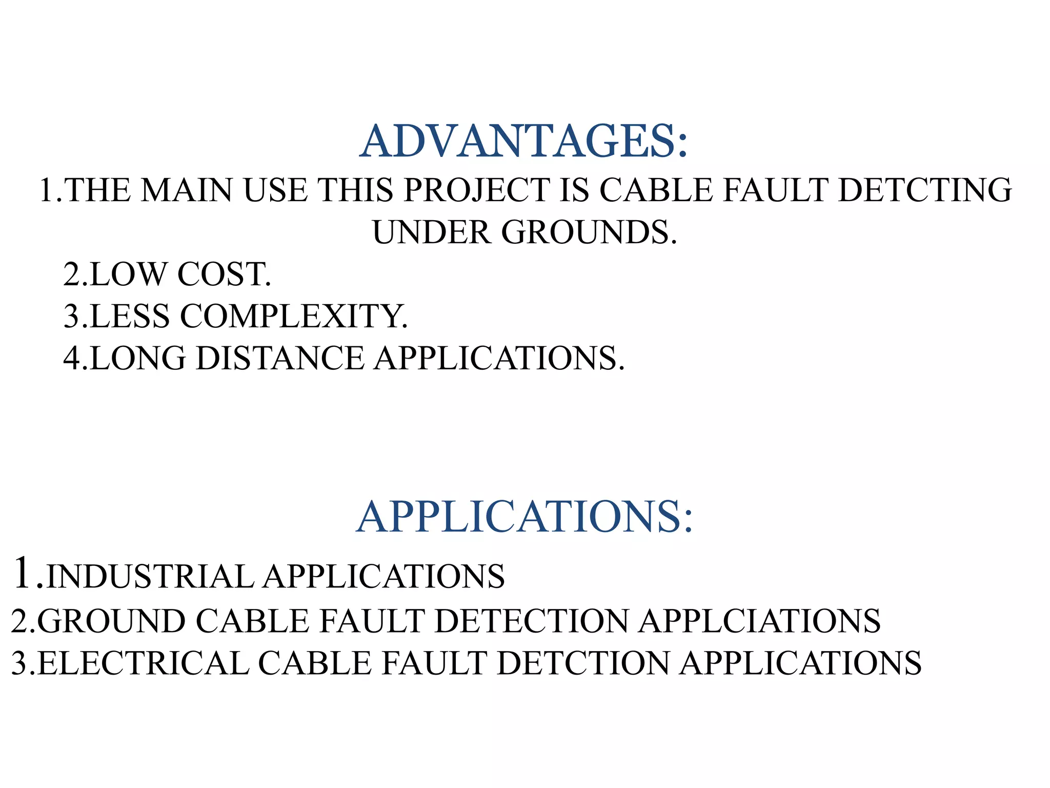 underground cable fault location using aruino,gsm&gps | PPTX
