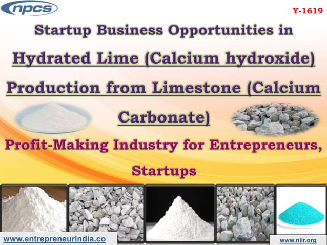 Startup Business Opportunities in Hydrated Lime (Calcium hydroxide ...