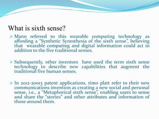 Sixth sense technology | PPT
