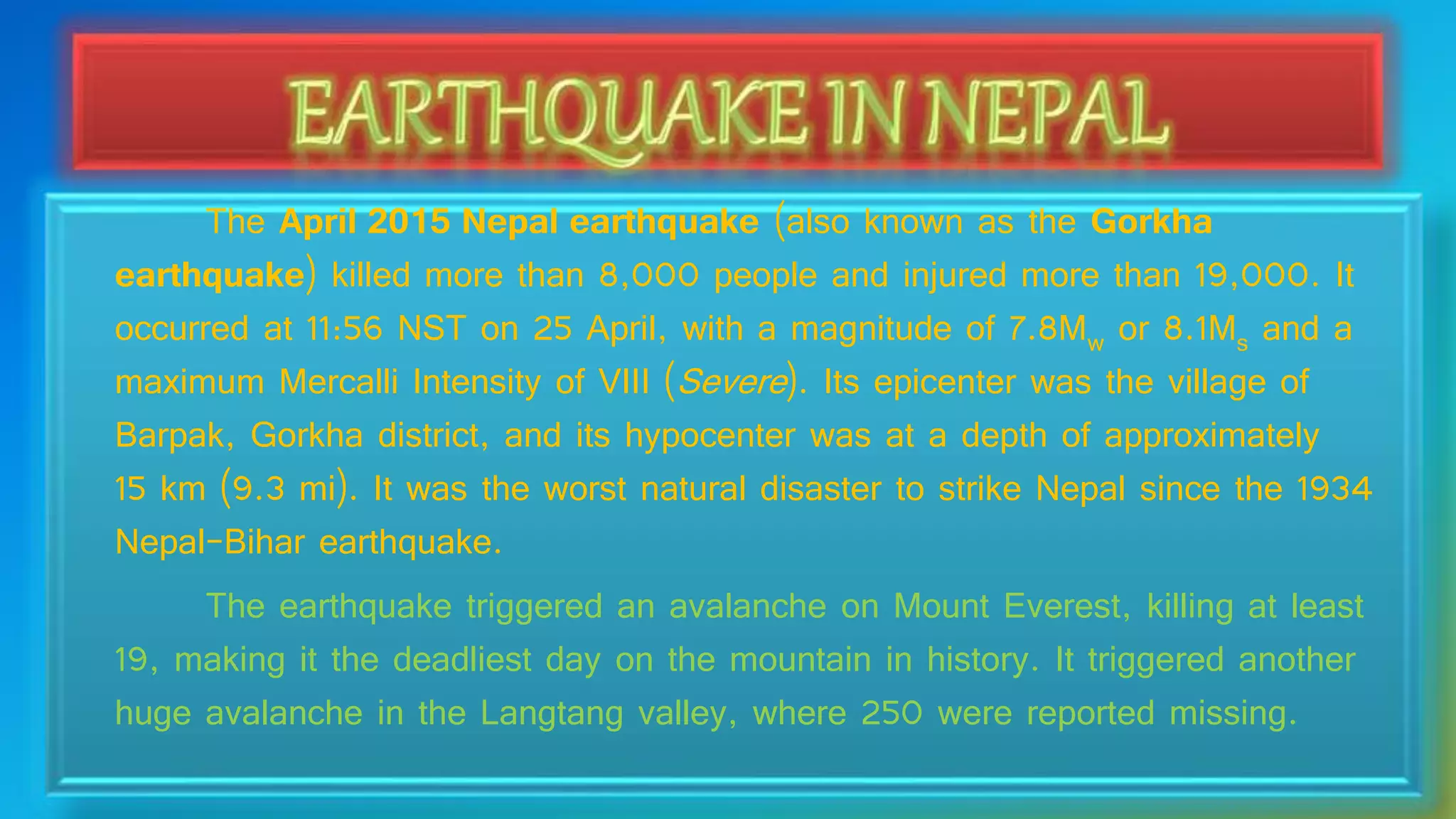 Earthquakes -its effects on environment | PPTX | Geography | Science