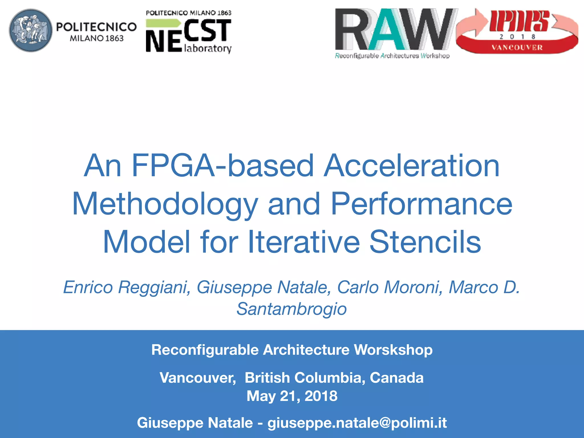 An Fpga Based Acceleration Methodology And Performance Model For