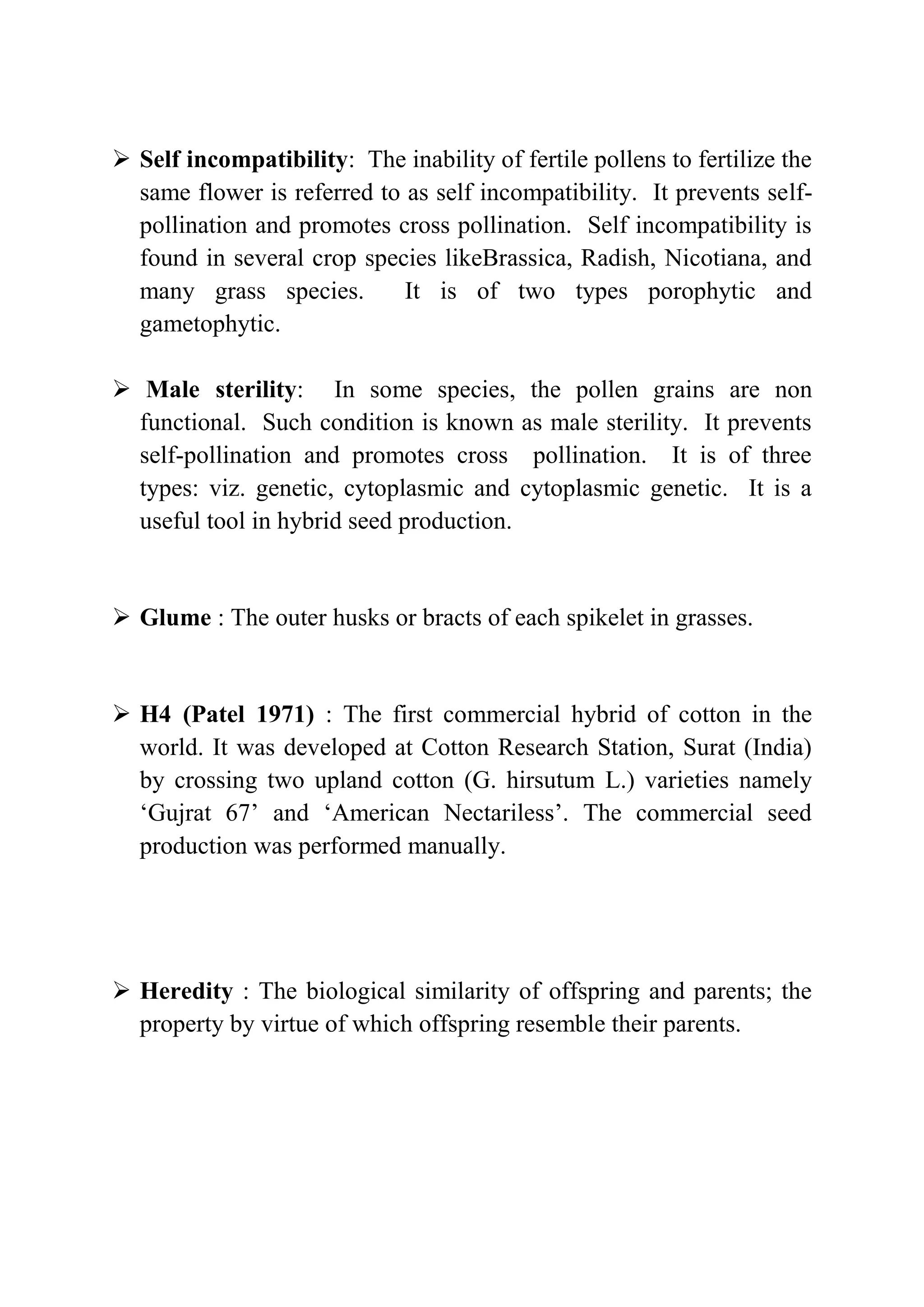 Plant breeding Glossary | PDF