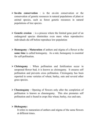Plant breeding Glossary | PDF
