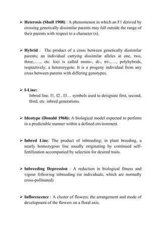 Plant breeding Glossary | PDF