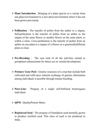 Plant breeding Glossary | PDF