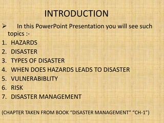 Sst class 9 becoming a disaster management | PPTX