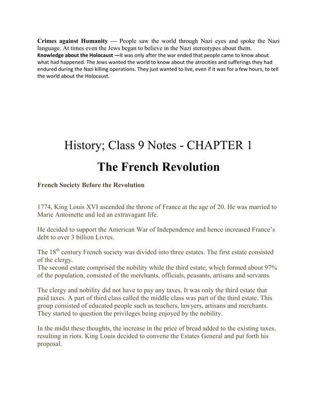 Nazism And The Rise Of Hitler Class 9th notes | PDF