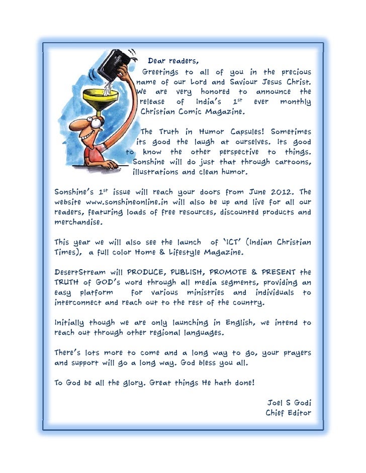 SonShine Magazine Teaser - Christian Comic / Book / Magazine