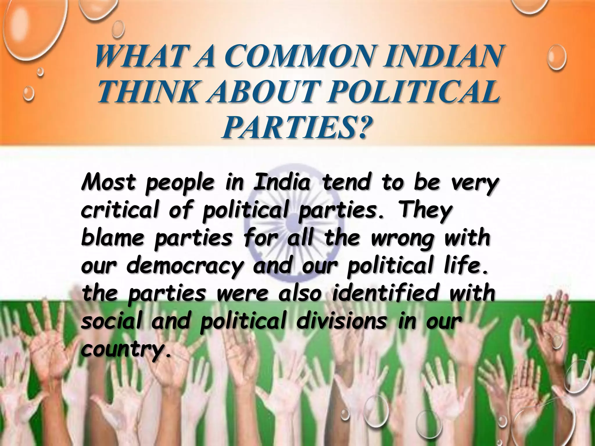 Role of political parties in democray of India | PPTX