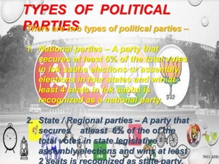 Role of political parties in democray of India | PPTX