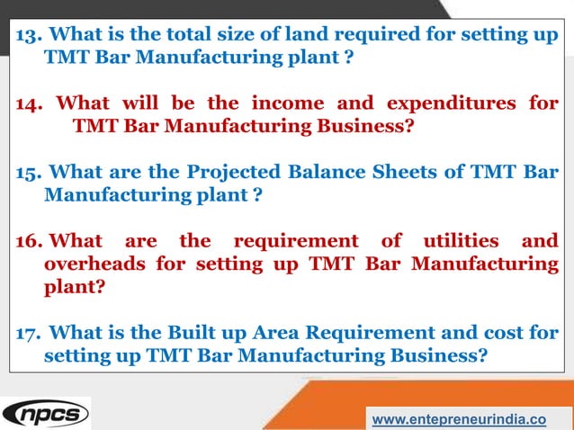 TMT Steel Bar (Saria/Rod) Manufacturing Industry | PPTX
