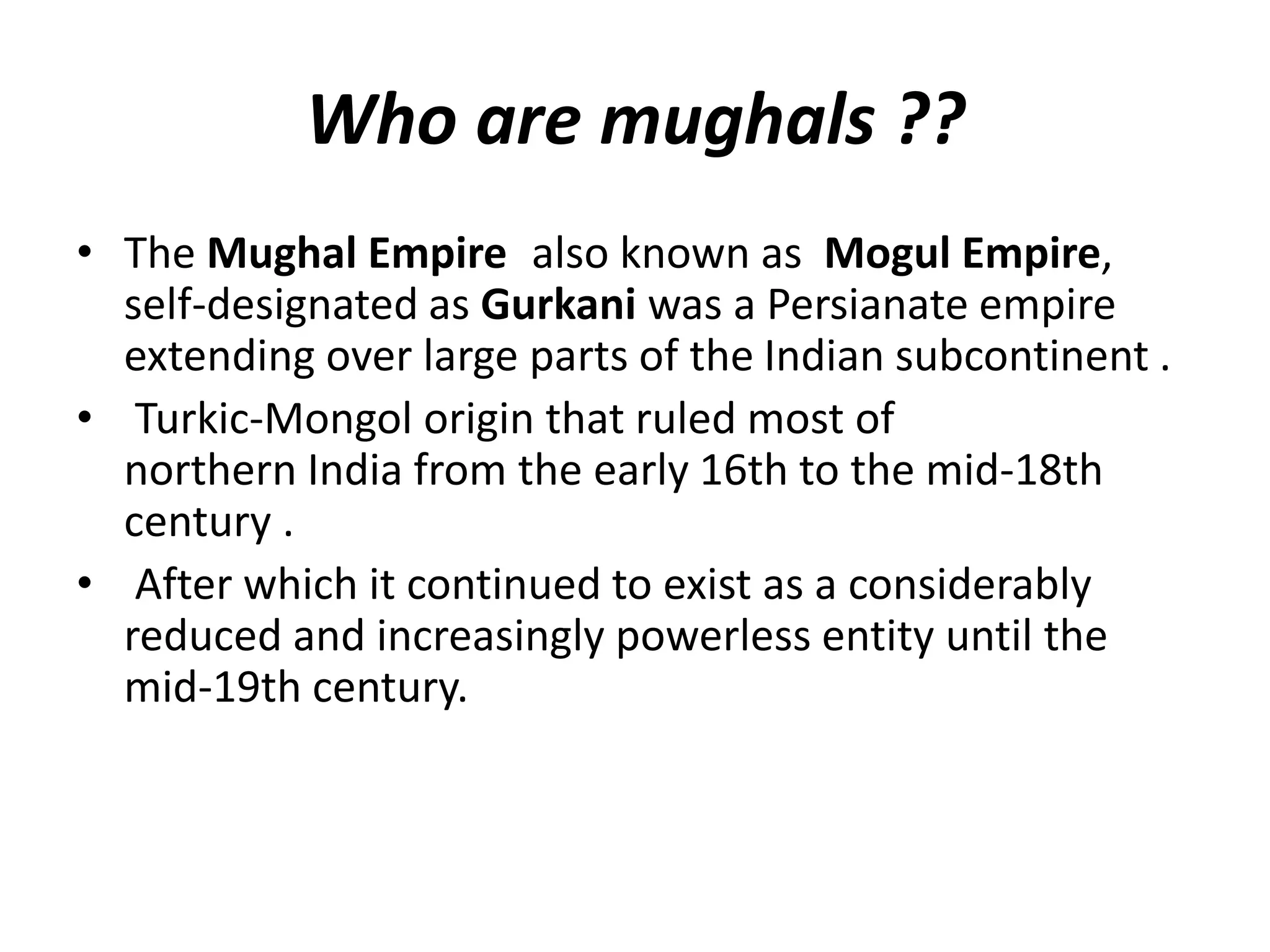 Sst (mughals | PPTX