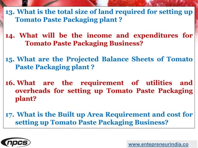 Tomato Paste Packaging Industry | PPT