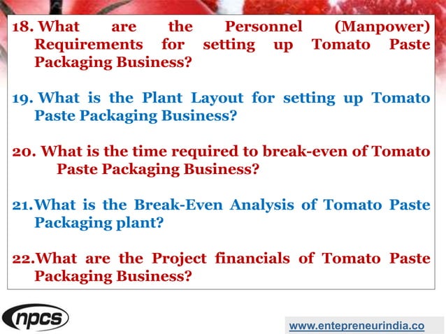 Tomato Paste Packaging Industry | PPT