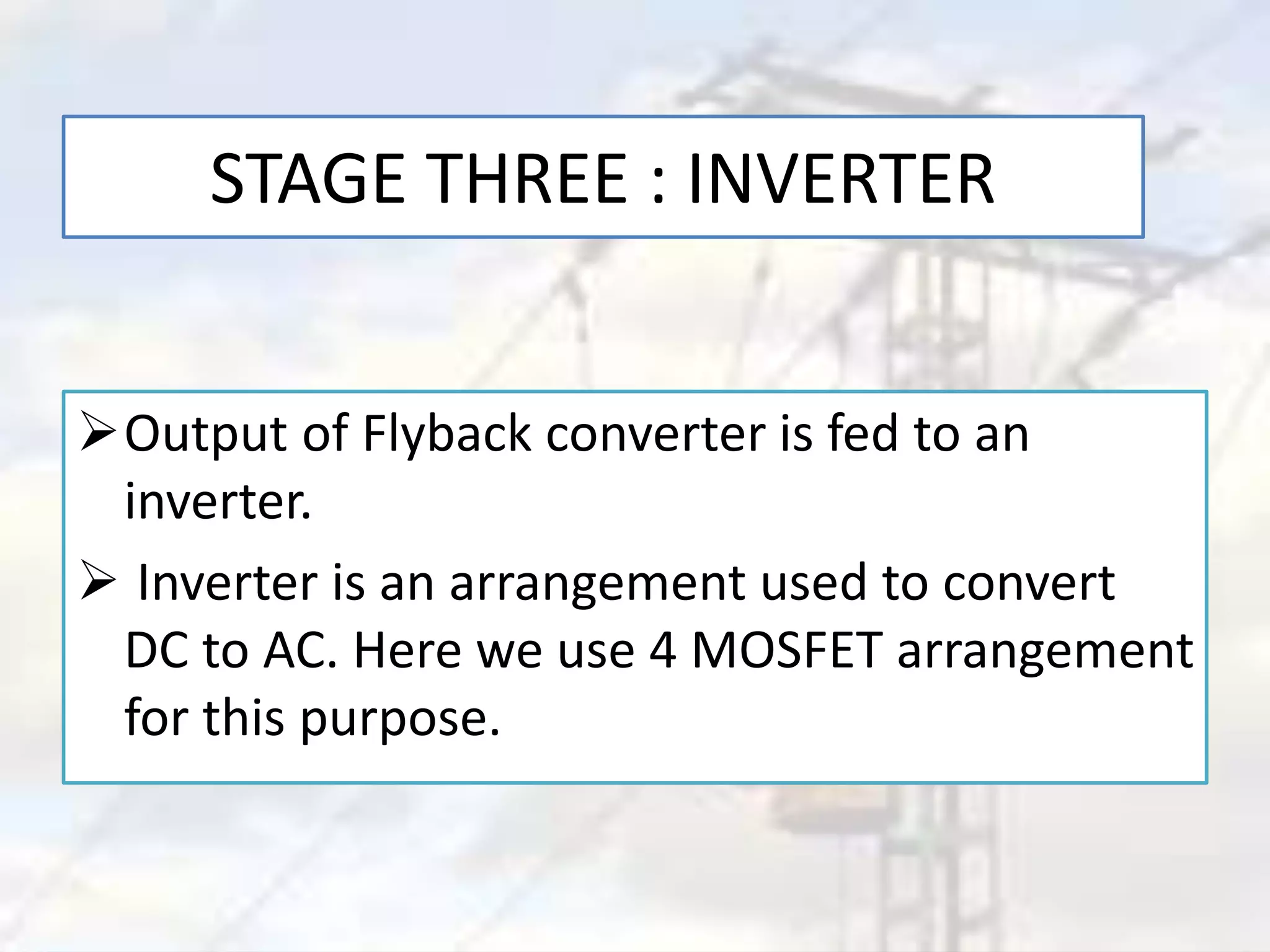 SOLID STATE TRANSFORMER - USING FLYBACK CONVERTER | PPTX