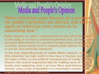 Mass Media And Public Opinion