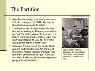 Partition of the India | PPT | Hinduism | Religion & Spirituality