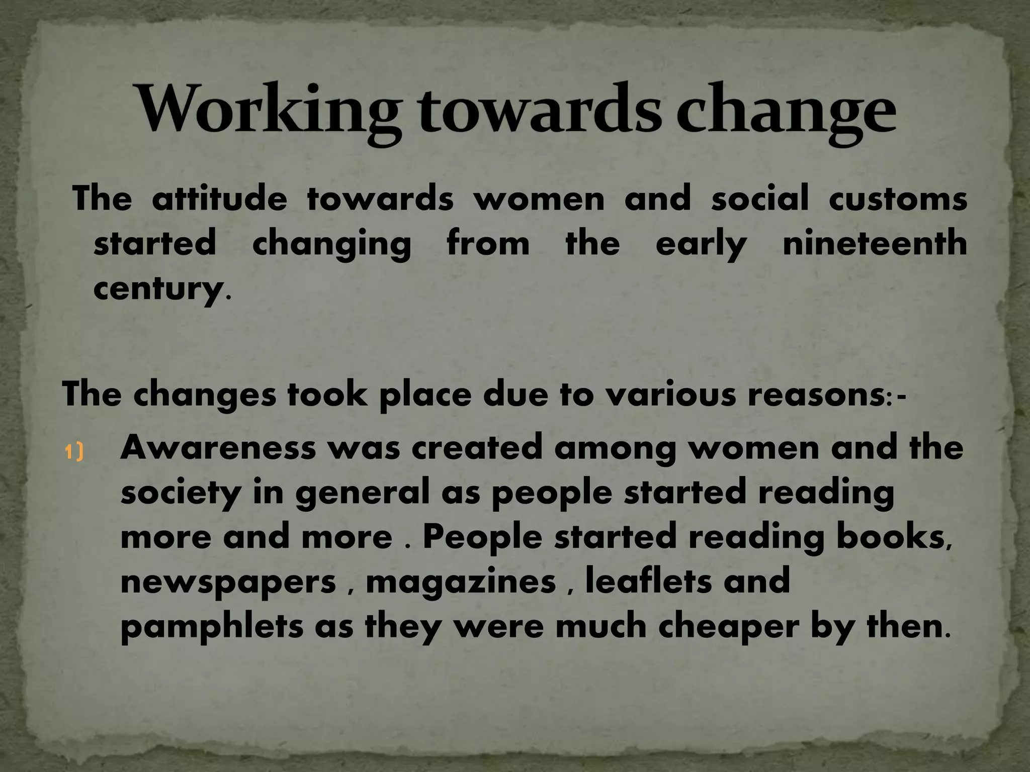 WOMEN CASTE AND REFORM | PPTX