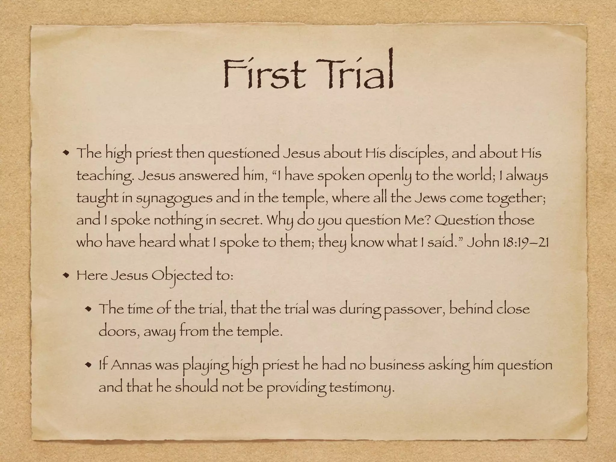 Sunday School Trial of Jesus | PDF