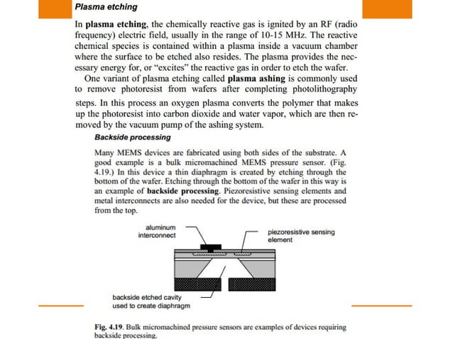 Fundamentals of MEMS fabrication: introduction and description of basic processes | PPT