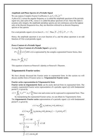 Continous time fourier series and Examples | DOCX