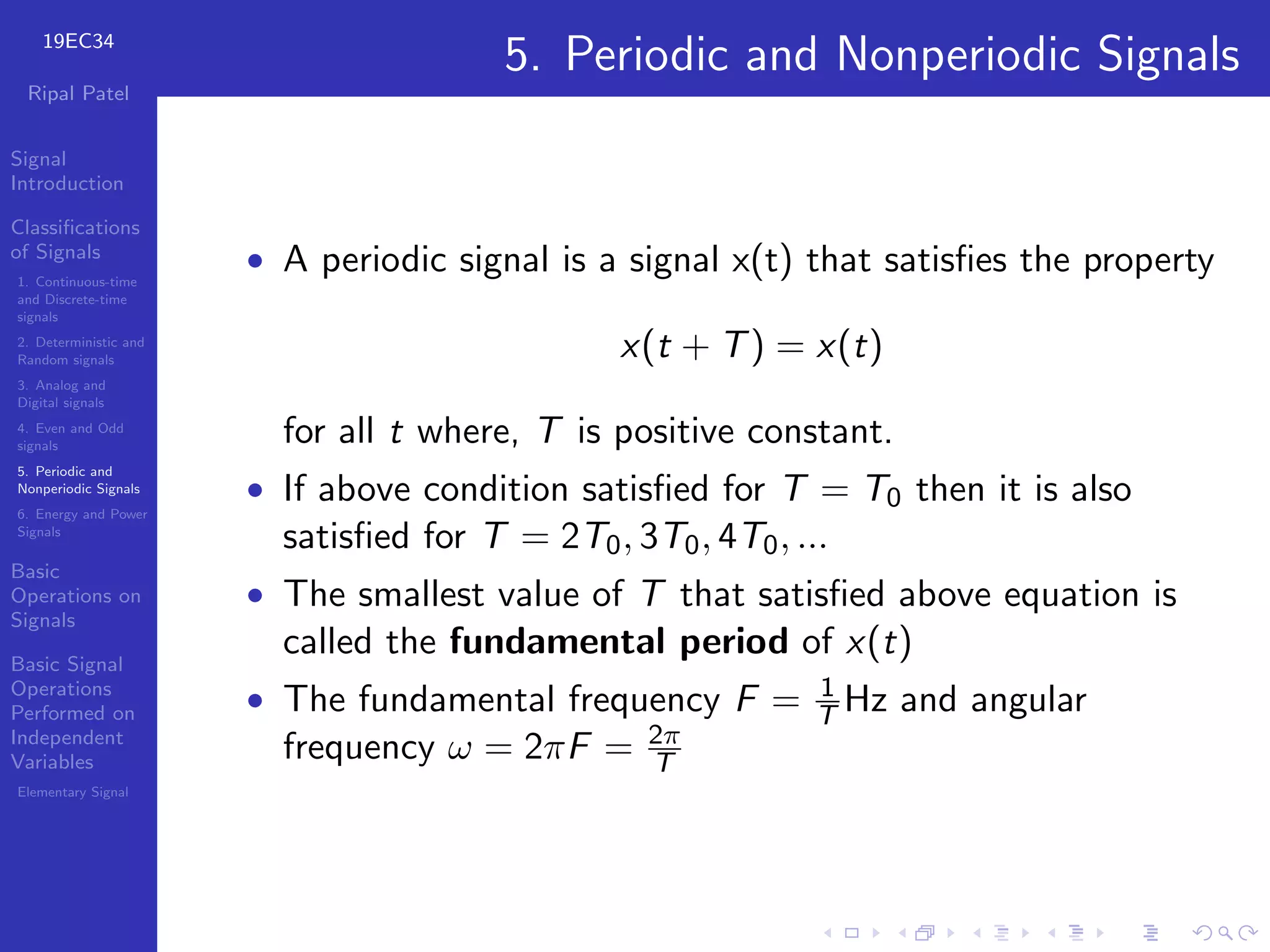 Introduction and Classification of signals | PPT
