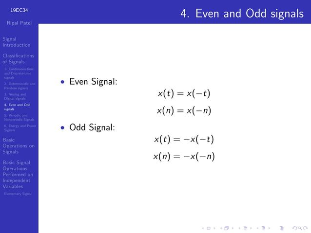 Introduction and Classification of signals | PPT