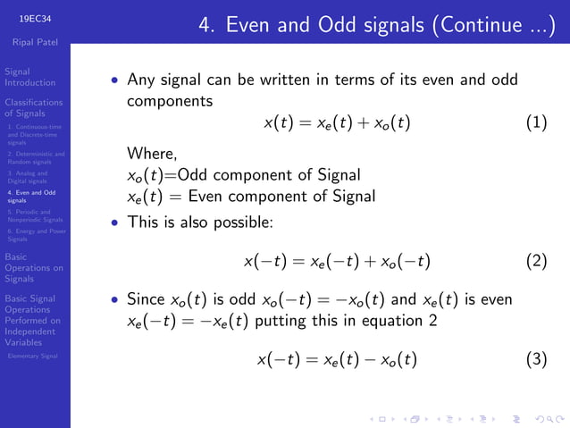 Introduction and Classification of signals | PPT
