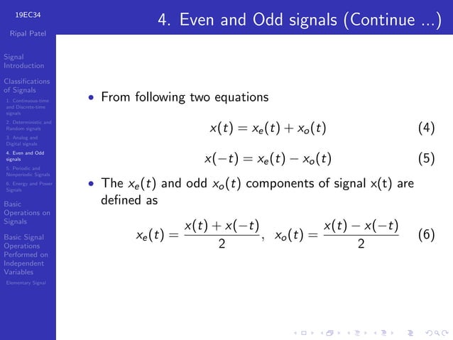 Introduction and Classification of signals | PPT