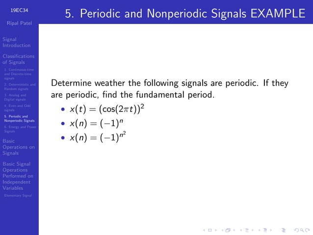 Introduction and Classification of signals | PPT