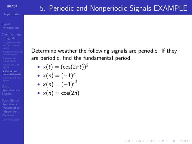 Introduction and Classification of signals | PPT