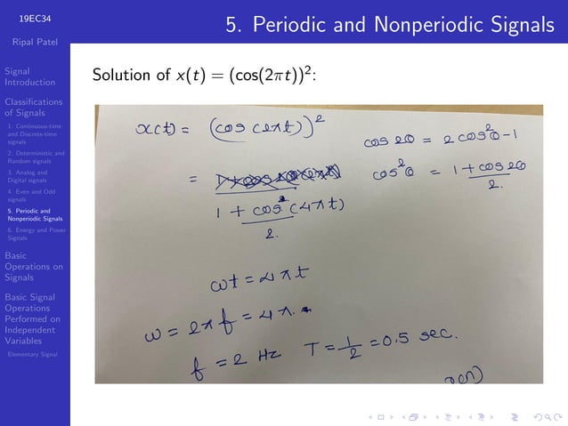 Introduction and Classification of signals | PPT