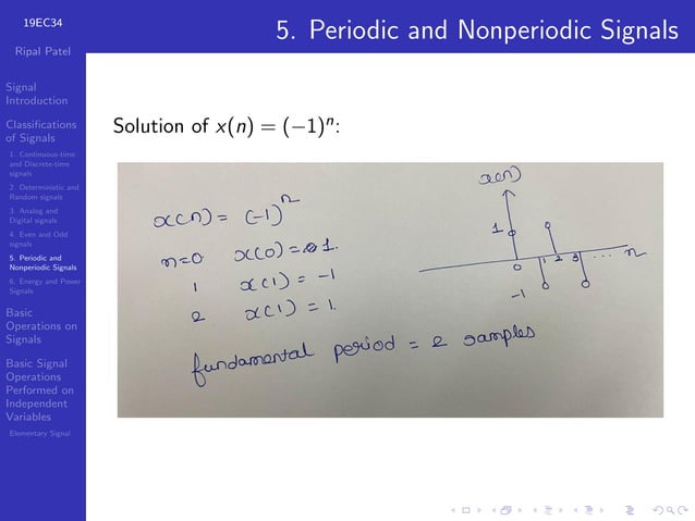 Introduction and Classification of signals | PPT
