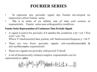 Signals and Systems-Fourier Series and Transform | PPTX