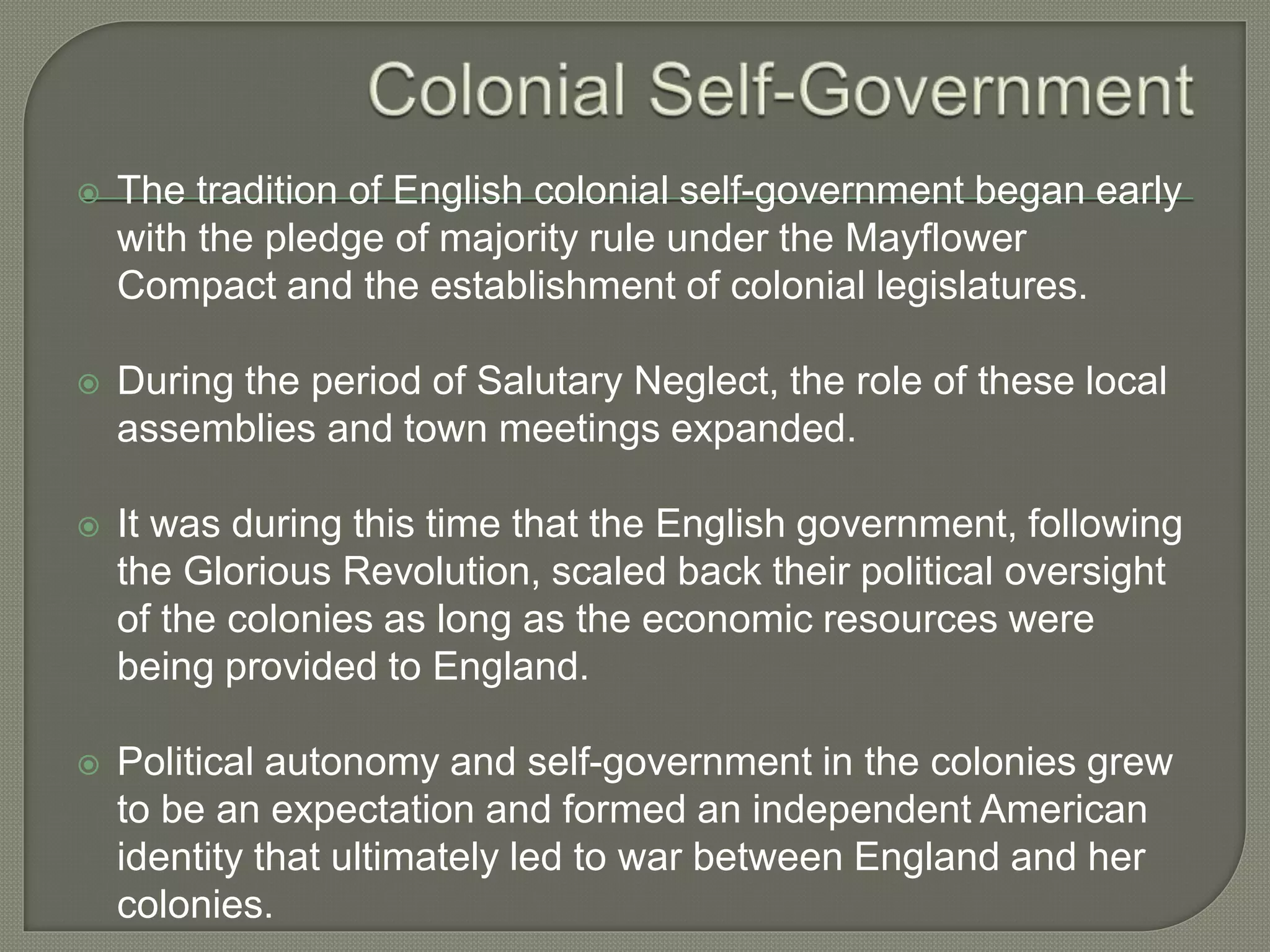 Ssush 2c colonial self government | PPT