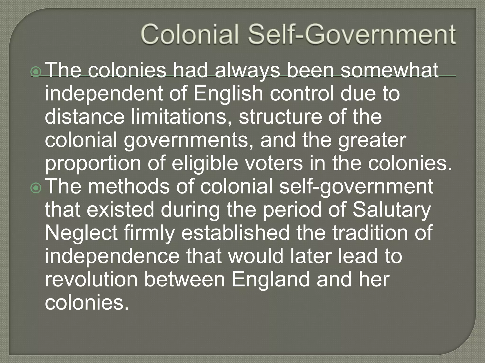 Ssush 2c colonial self government | PPT