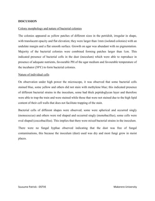 Ssusume Patrick- Bacteria culture,Makerere University.pdf | Biological ...