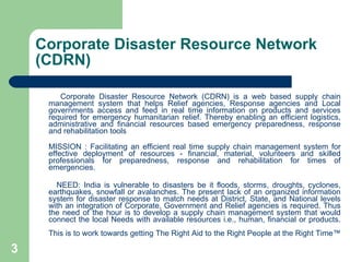 A Presentation on "NGO's Role in Disaster Management" Presented by Mr ...