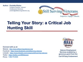 Telling Your Story: a Critical Job Hunting Skill | PPT