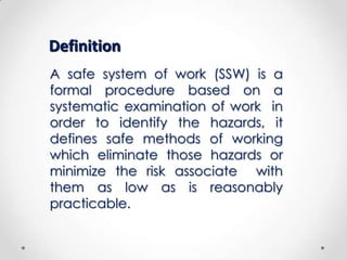Safe System of Work (SSW) | PPTX