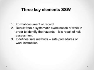 Safe System of Work (SSW) | PPTX
