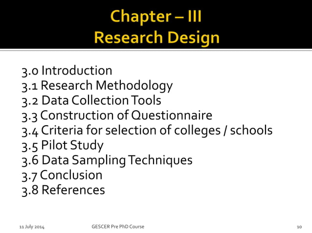 Pre-PhD Course – 1 Research Methodology in Education | PPT