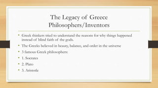 Greek civilization, social setup and political setup | PPTX | Science