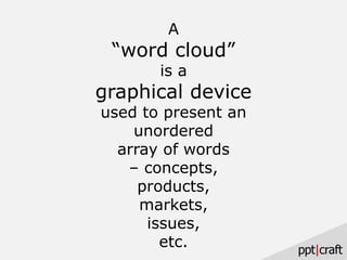 You can create word clouds in PowerPoint | PPT