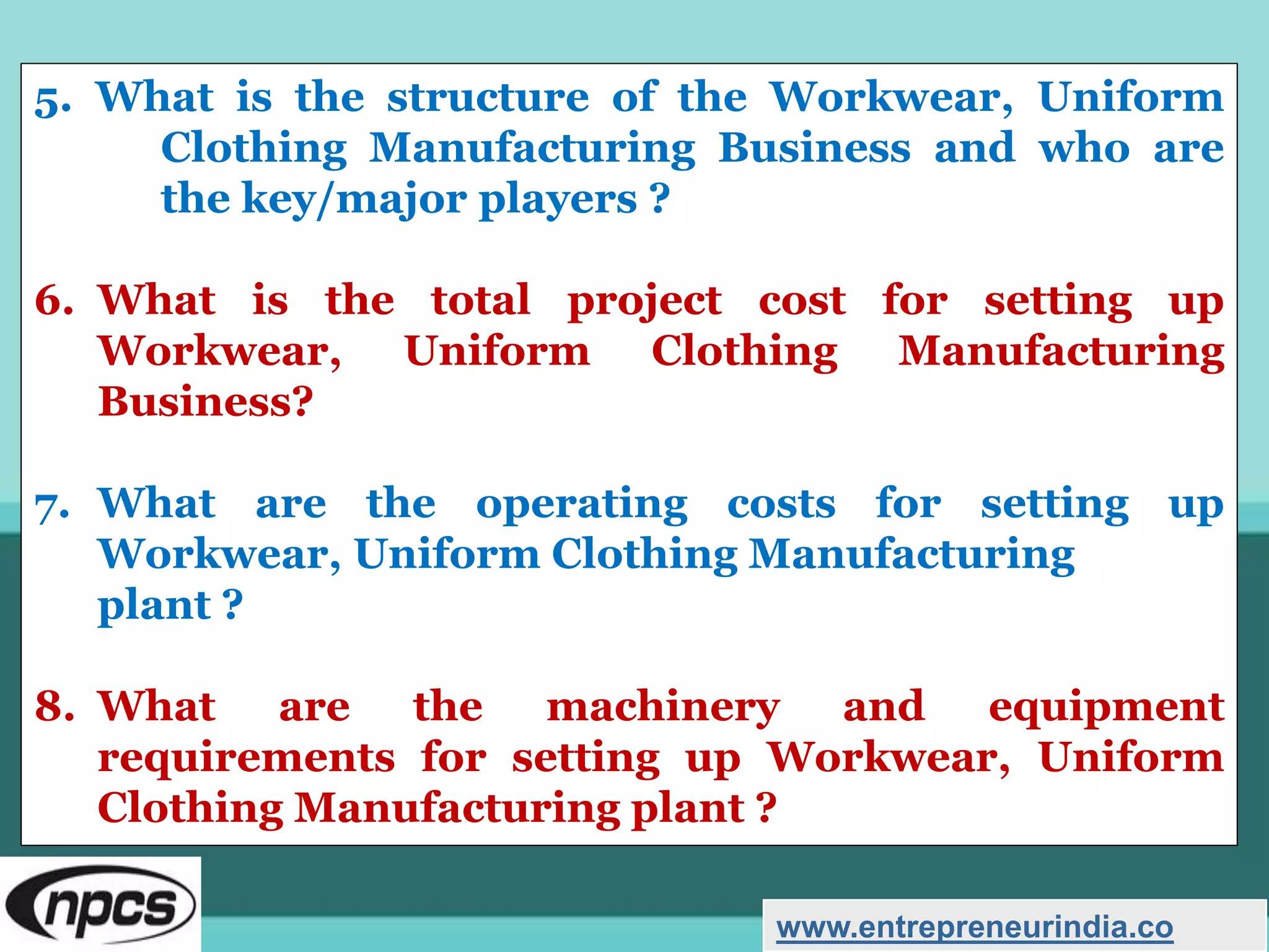 Workwear, Factory Uniforms, Work Clothing Suits Manufacturing Business ...