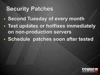 SQL Server Security and Intrusion Prevention | PPTX | Databases | Computer Software and Applications