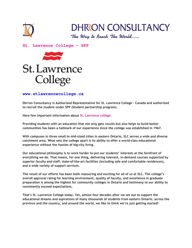 St.lawrence college | PDF
